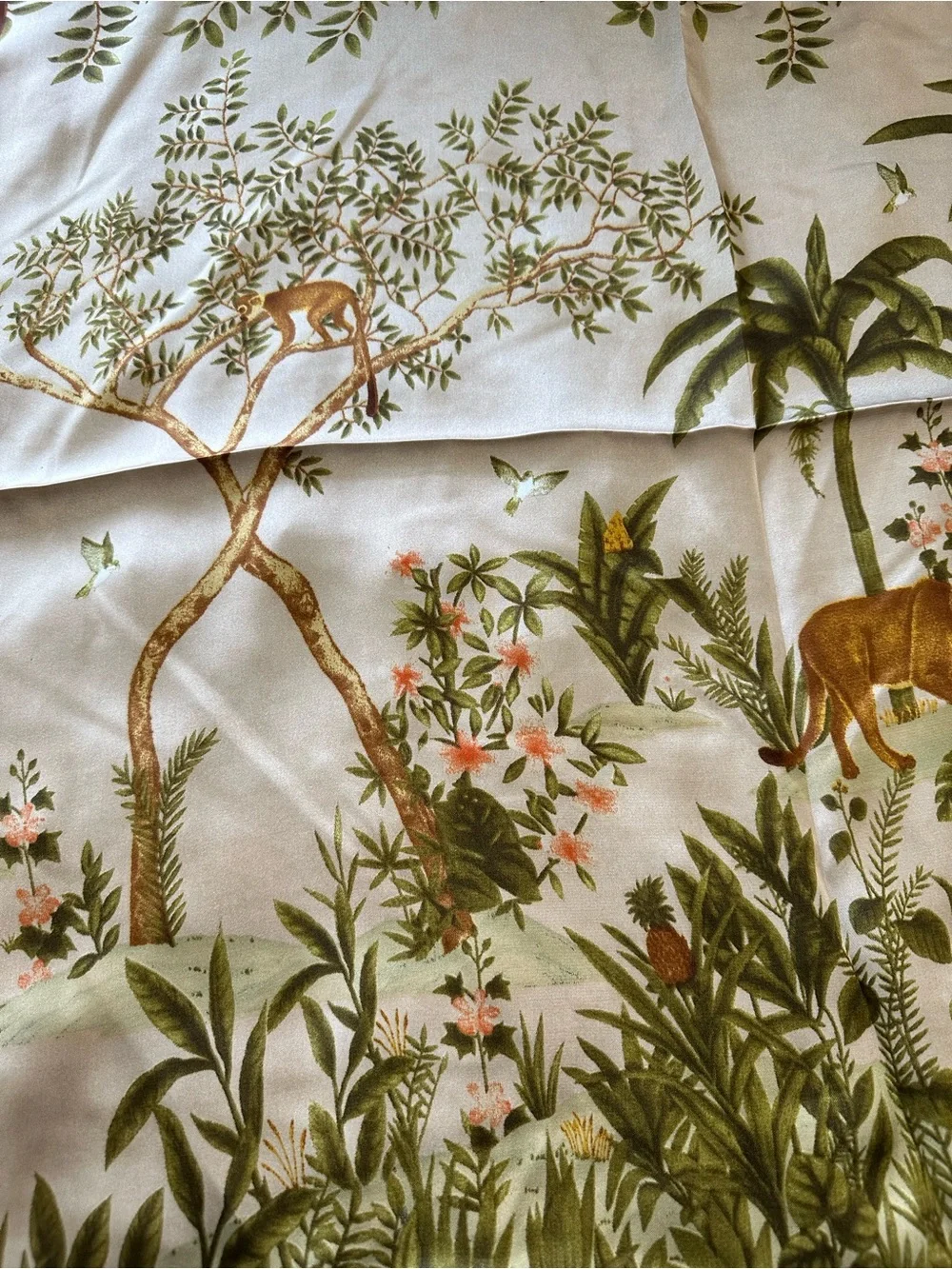 None | Accessories | Vintage Style Tropical Jungle Square Scarf Monkey ...